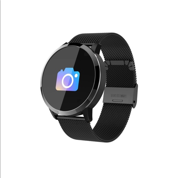 Wearables | Q8 Black Leather Band Wrist Electronic Smart Watch | Poshmark